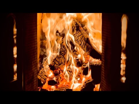 🔥Perfect Relaxing Night FIREPLACE with Burning Logs & Cracking Fire ...