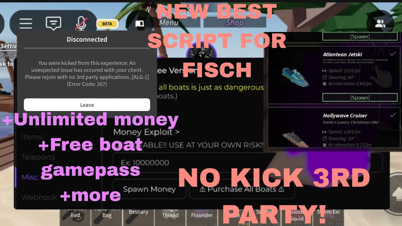 [Fisch🐙🦈] New script for fisch OP! Auto unlock boat gamepass+ unlimited ...