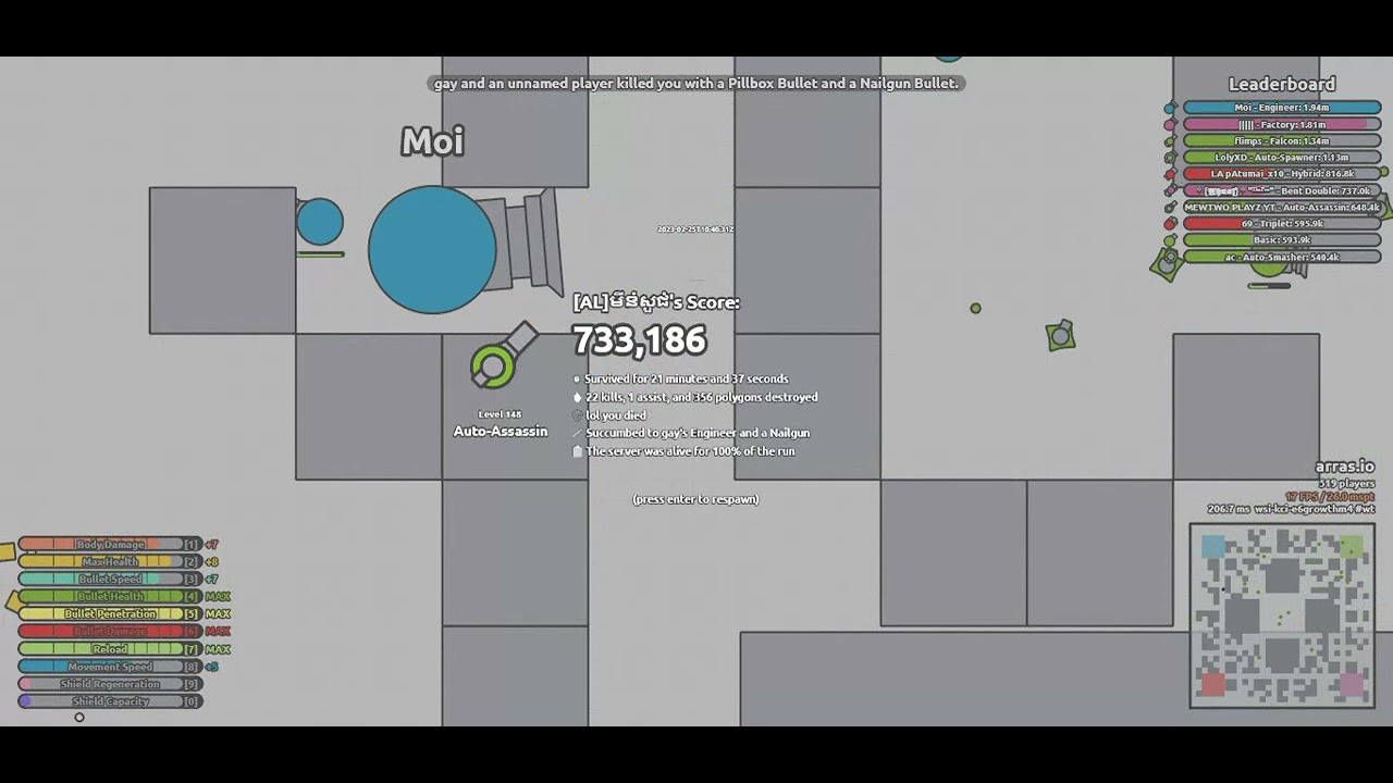 Arras.io - Growth Maze 4TDM 733k Auto-Assassin - YouTube