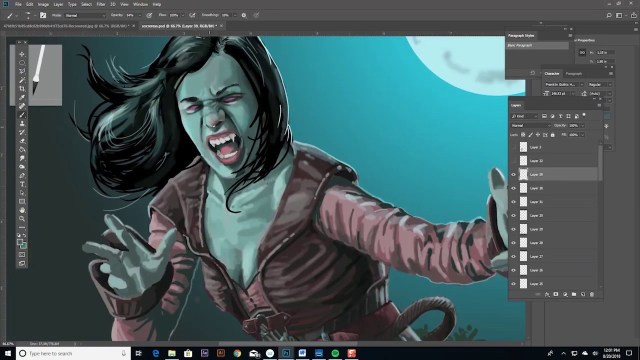 Vampire Sorceress Speed Painting ( Quick version ) - YouTube