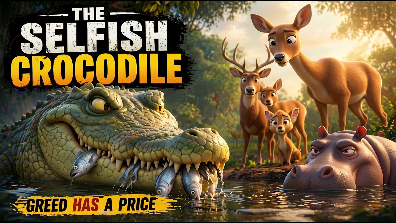 The Selfish Crocodile | Animated Crocodile Story | Animated story - YouTube