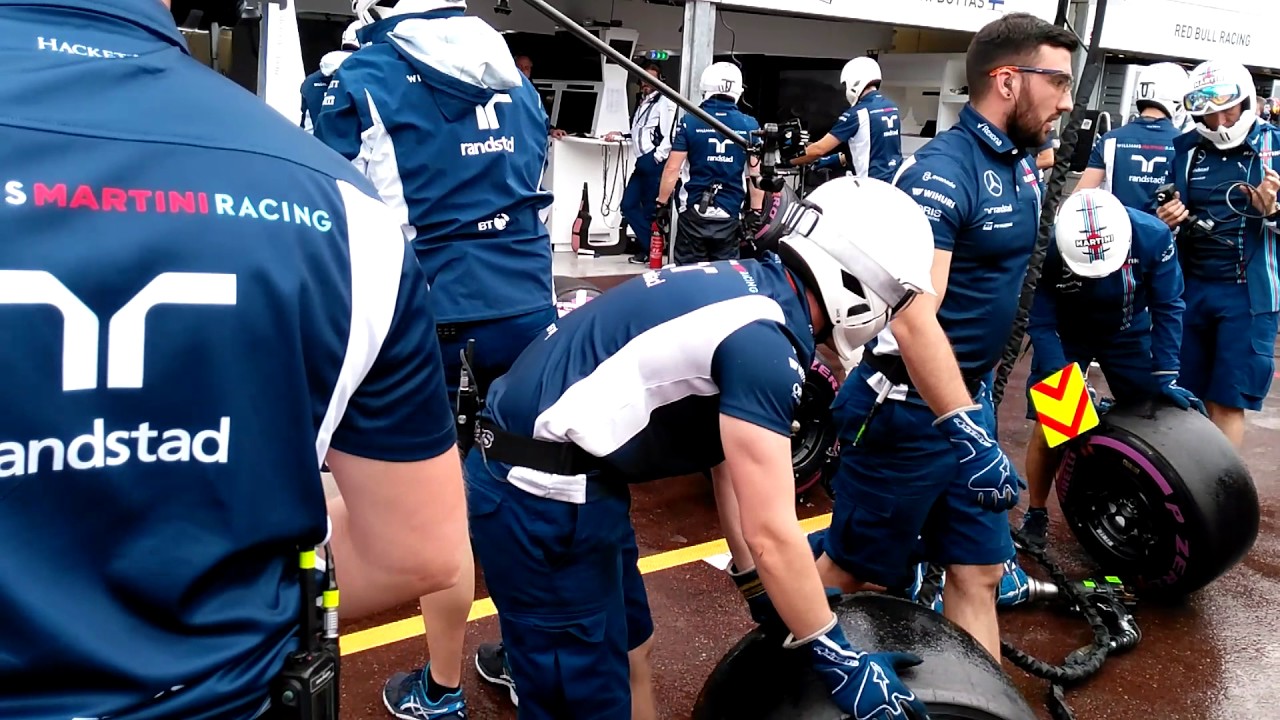 Williams F1 Team pit stop practice - 2016 Monaco Grand Prix - YouTube