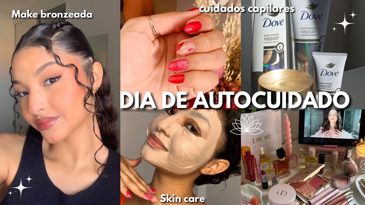 DIA DE AUTOCUIDADO +ARRUME-SE COMIGO// make bronzeada,penteado novo - YouTube