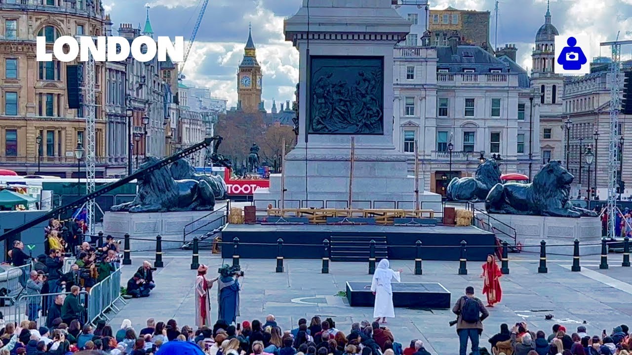 London's Trafalgar Square 🇬🇧 The Passion of Jesus | Good Friday 2023 ...