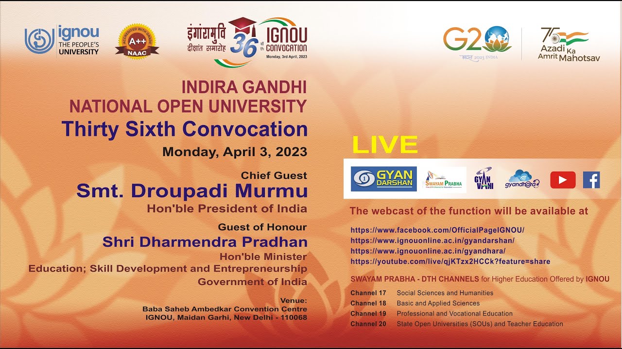 Ignou 36th Convocation Youtube