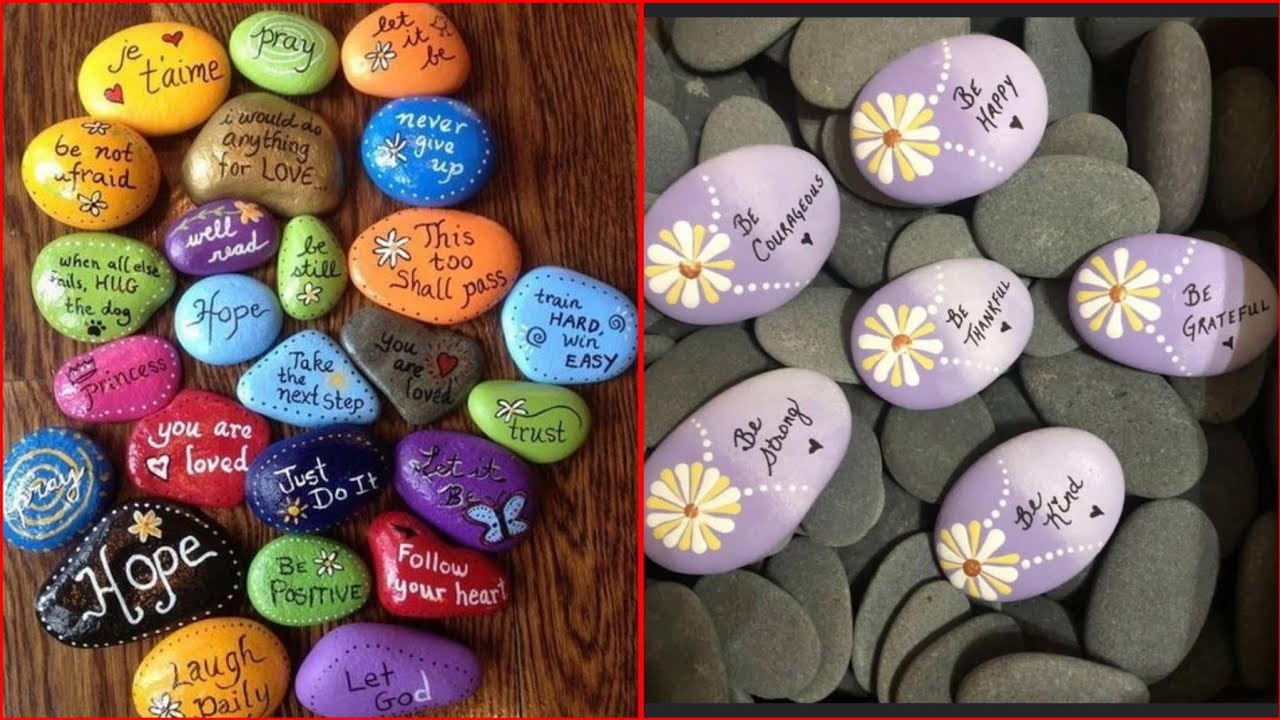 Latest and gorgeous pebble stone painting ideas - YouTube