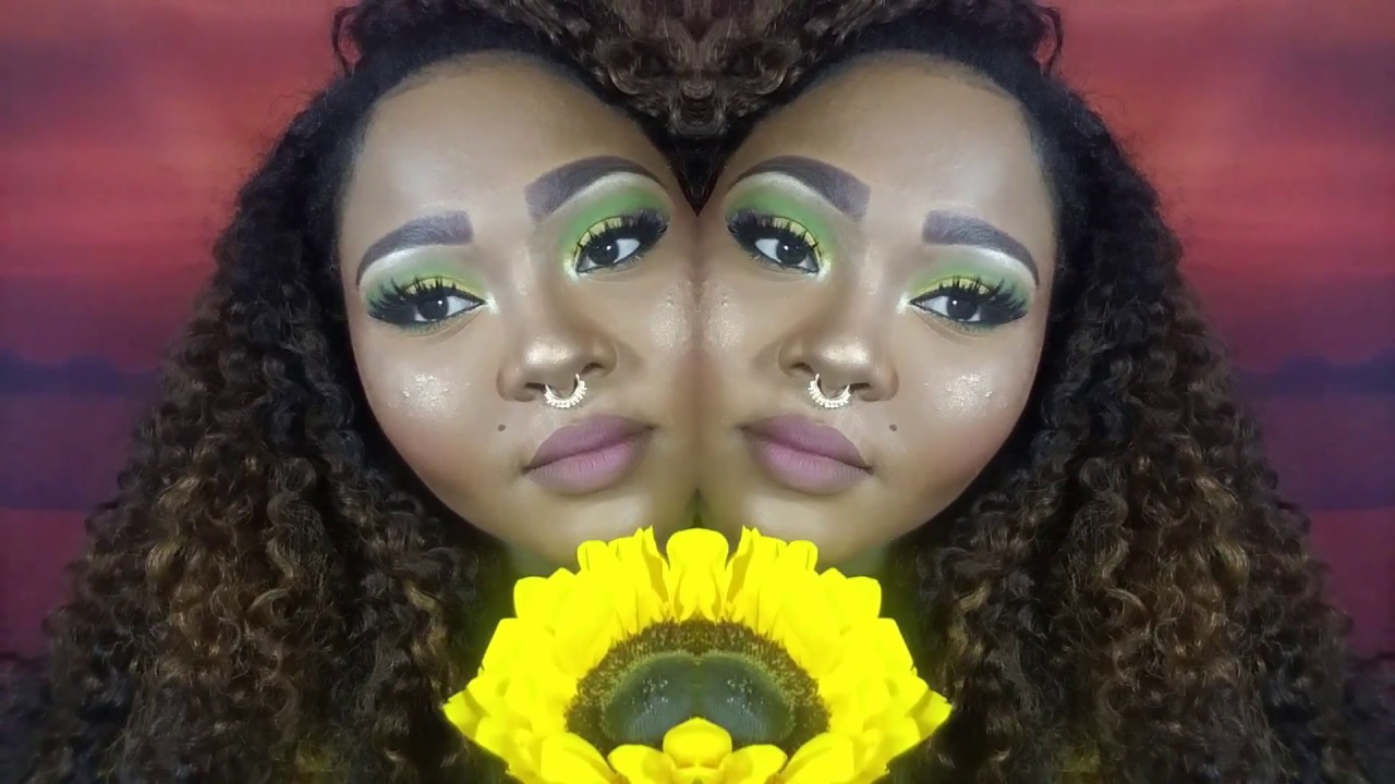 Sunflower Inspired Makeup| Yellow eyeshadow on WOC | GlamNefercent - YouTube