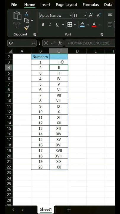 Create a sequence of roman numerals in Excel. 💻 #msoffice # ...