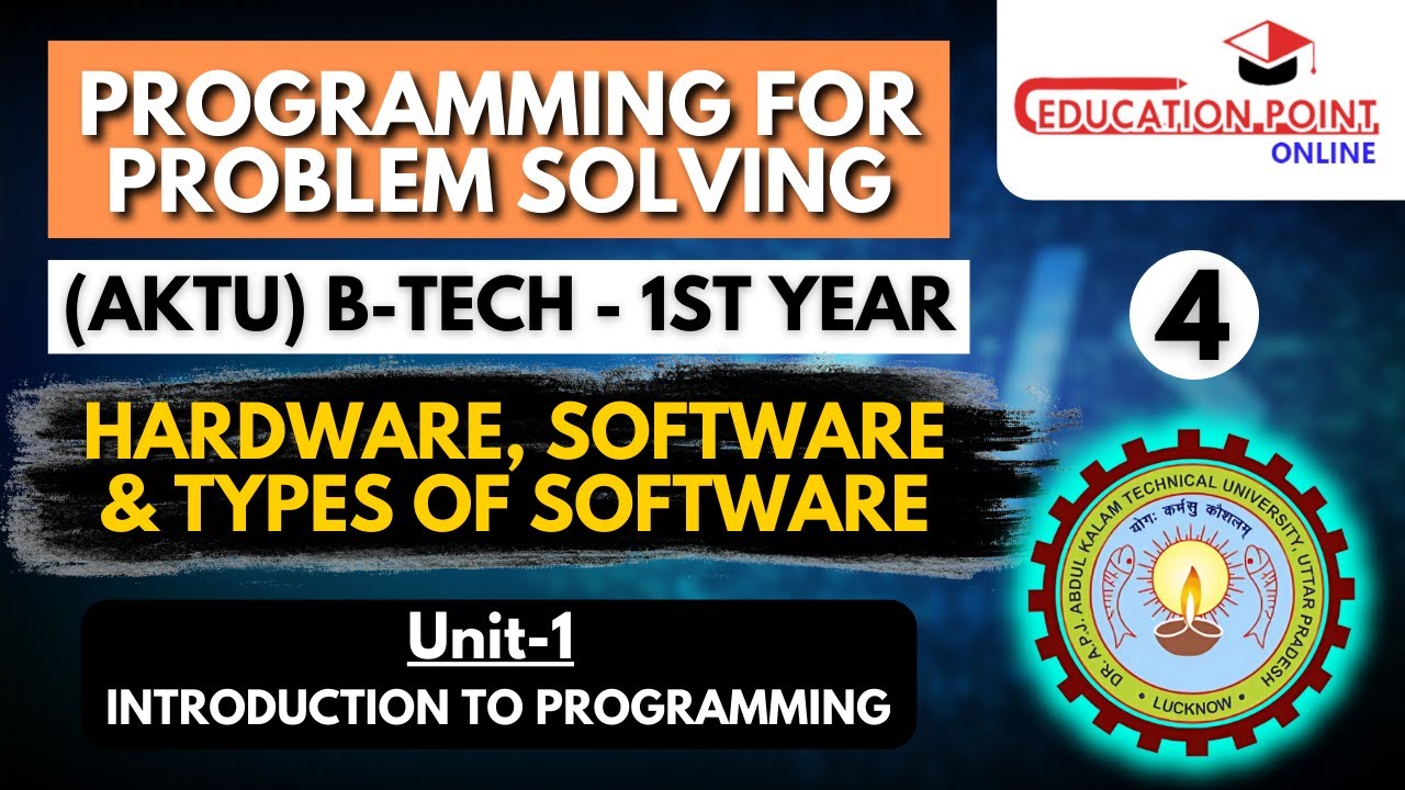 Lec 4 Hardware Software And Type Of Software Programming For Problem Solving Aktu B Tech 1st