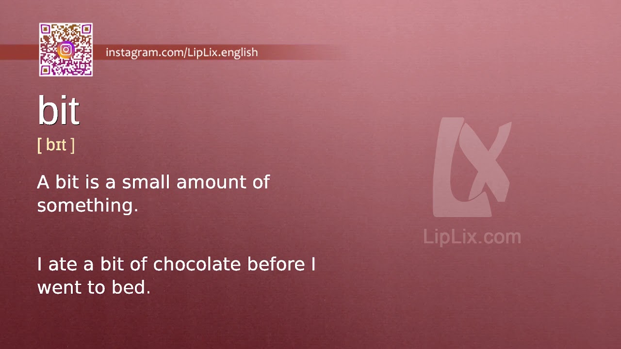 Bit : A2 level english vocabulary lesson, www.LipLix.com - YouTube