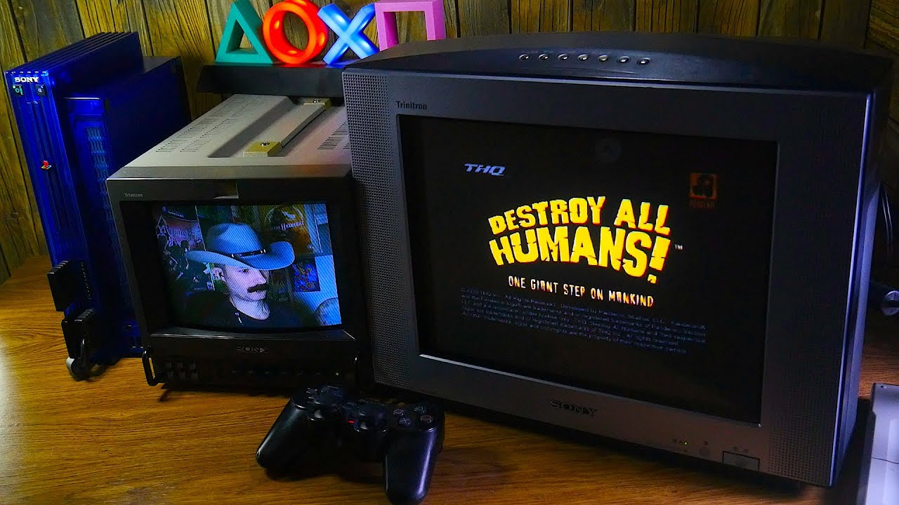 Destroy All Humans! (PS2) Sony Trinitron KV-14AF1 📺 CRT TV livestream 📼 ...