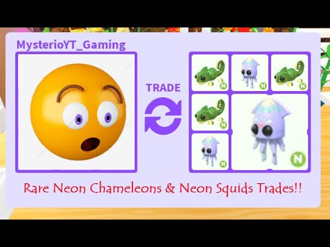 Neon Squids and Chameleons Trades in Adopt Me! - YouTube