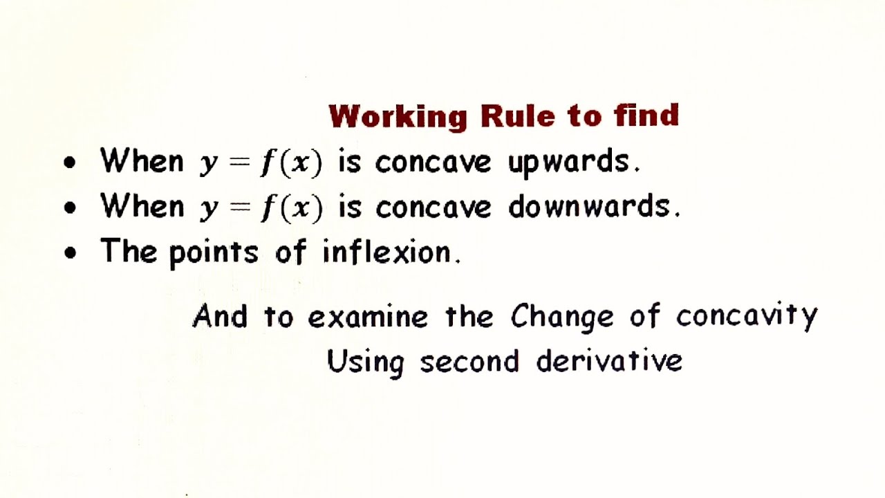 To examine the change of concavity of the given curve. Points of ...