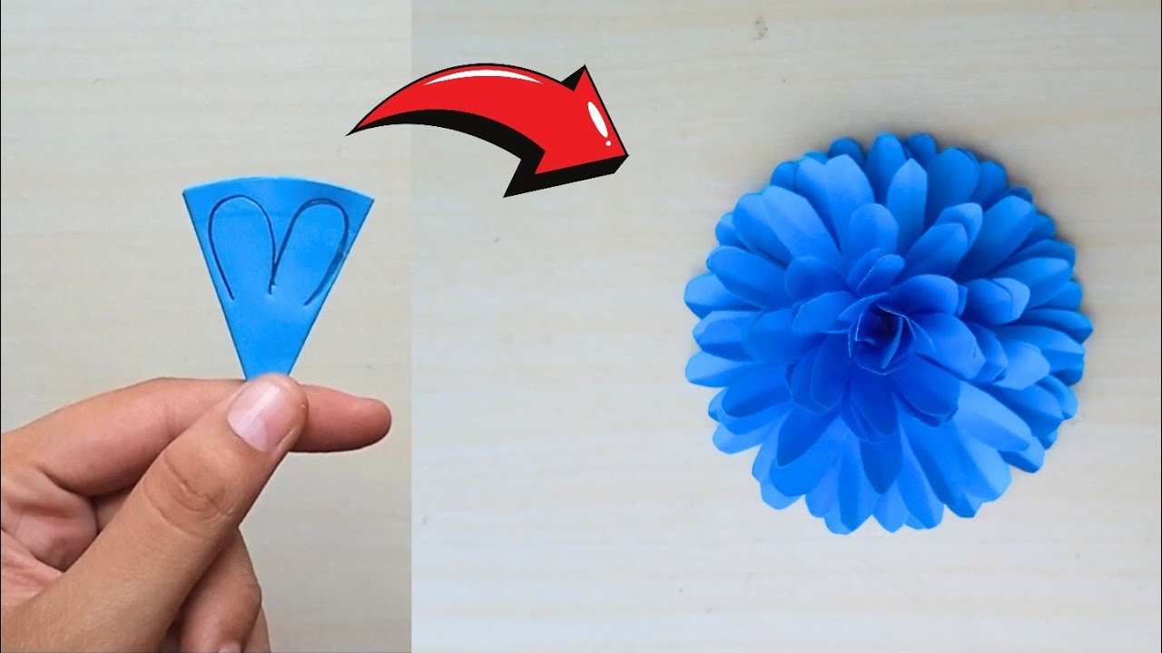 Very Easy Paper Flower Craft | Flower Making Easily Step by Step ...