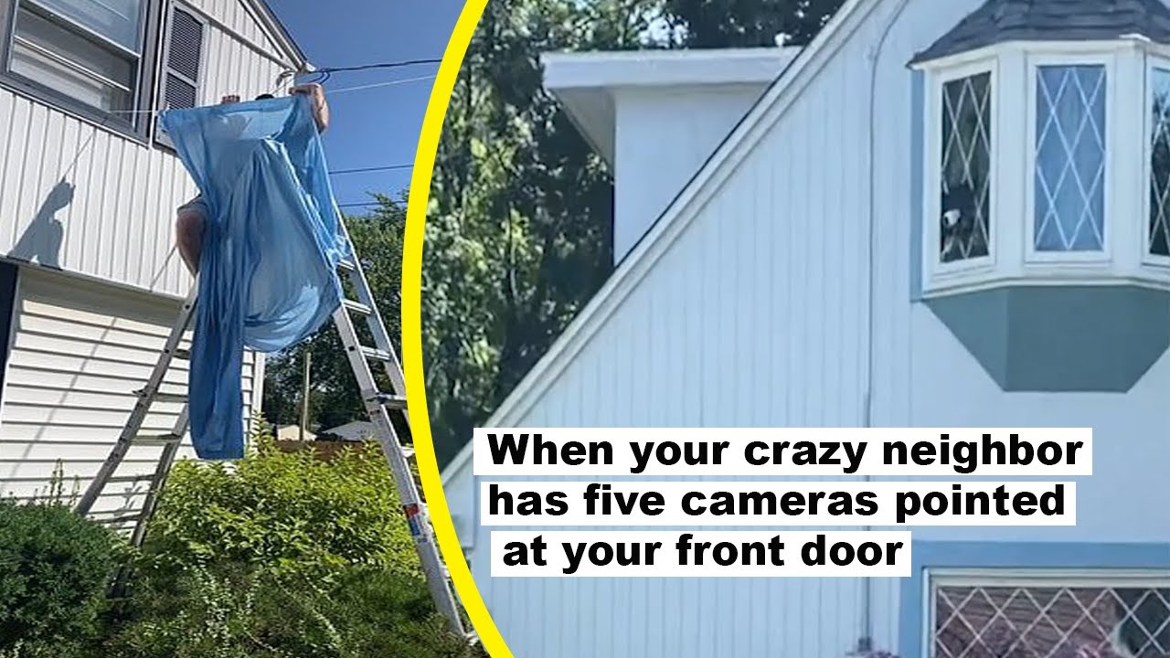Couple Puts Up Clothesline To Block The 5 Security Cameras Their Neighbor Has Pointed At Their couple-puts-up-clothesline-to-block-the-5-security-cameras-their-neighbor-has-pointed-at-their