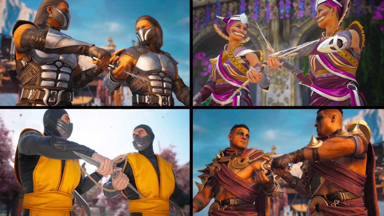 MK1 - All Characters Perform Ghostface & Victory Poses - YouTube