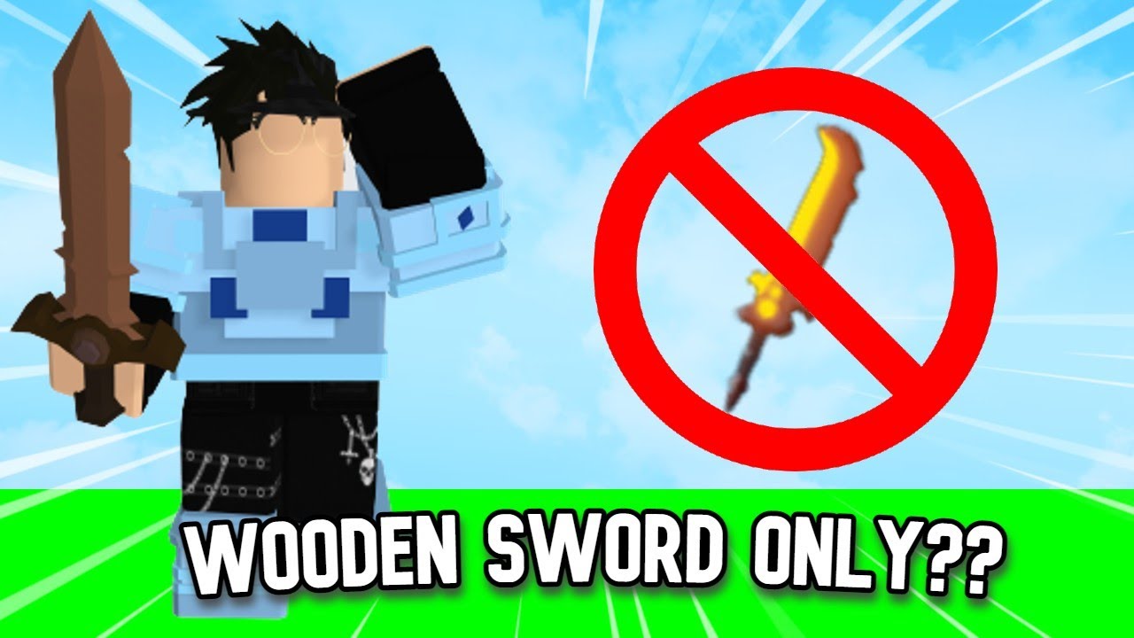 WOODEN SWORD ONLY Challenge!..(Roblox bedwars) - YouTube