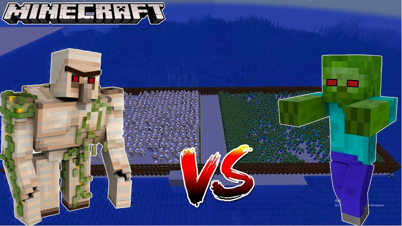 1000 Zombie VS 100 Iron Golem (who will win) | Minecraft | C Rout - YouTube