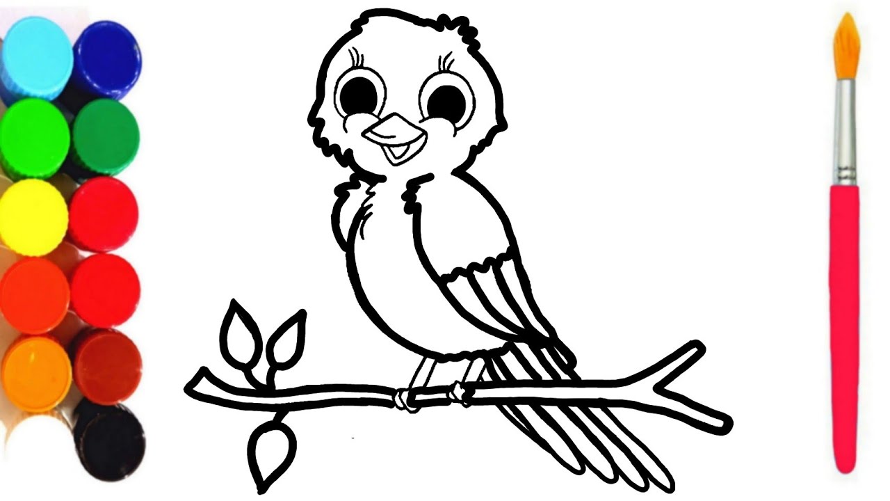 How to draw Sparrow step by step | chirya drawing | Draw Sparrow Easy ...