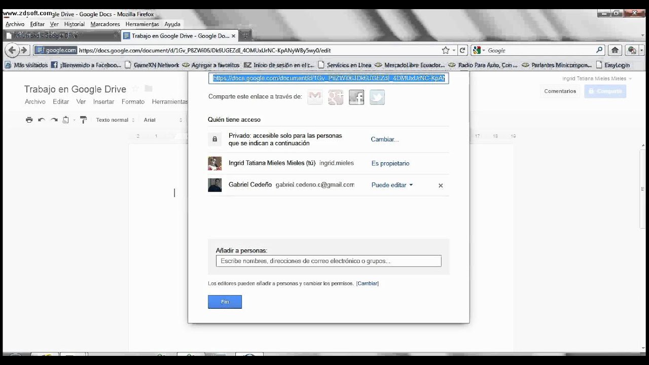 documento compartido en linea con google drive.avi - YouTube