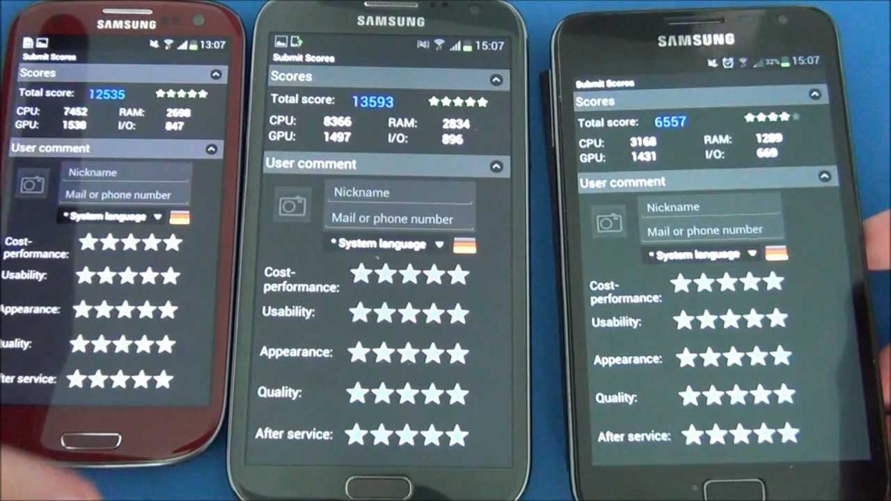 Samsung Galaxy Note 2 vs. Galaxy S3 vs. Galaxy Note - Benchmarkcheck ...