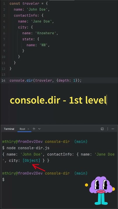 Inspect your nested objects easily with console.dir #shorts - YouTube