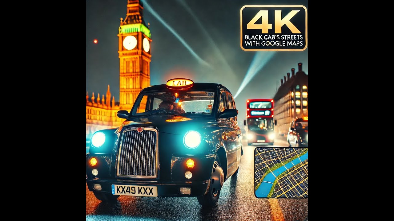 City Drive in London: 4K Black Cab Journey with Google Maps Route - YouTube