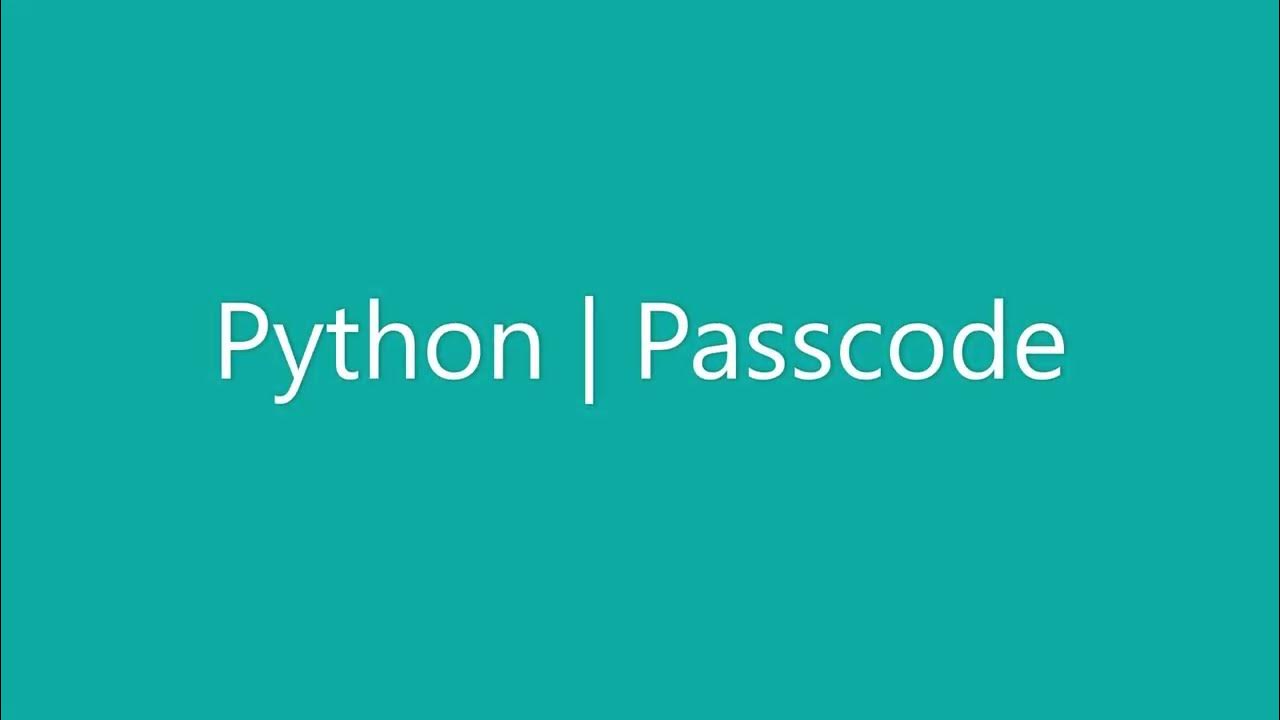 Python Lesson for Beginners | Random Code Generator - YouTube