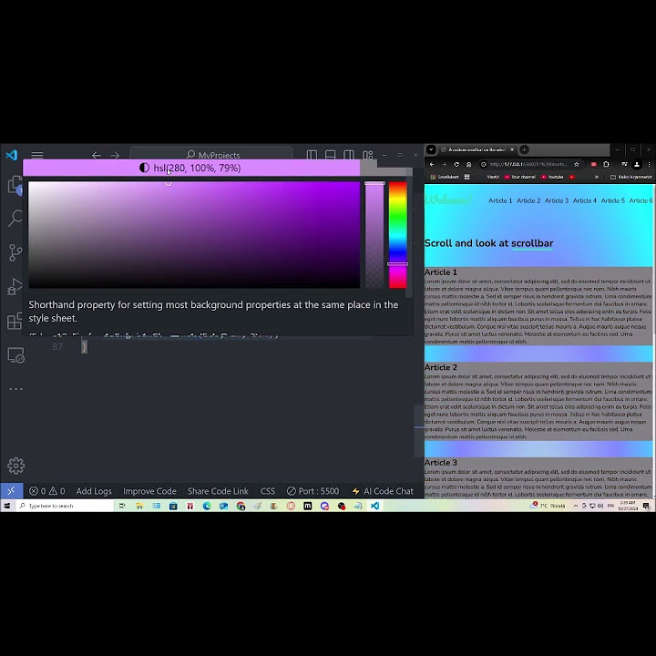 Creating A Custom Colored And Wide Scrollbar With Html And Css Css Coding Webproject 7554