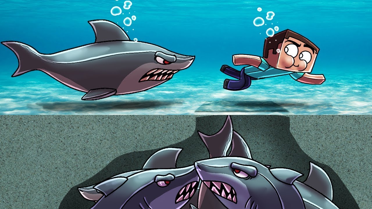 Minecraft | KILLER SHARK ATTACKS BEACH! (Jaws Hide and Seek) - YouTube
