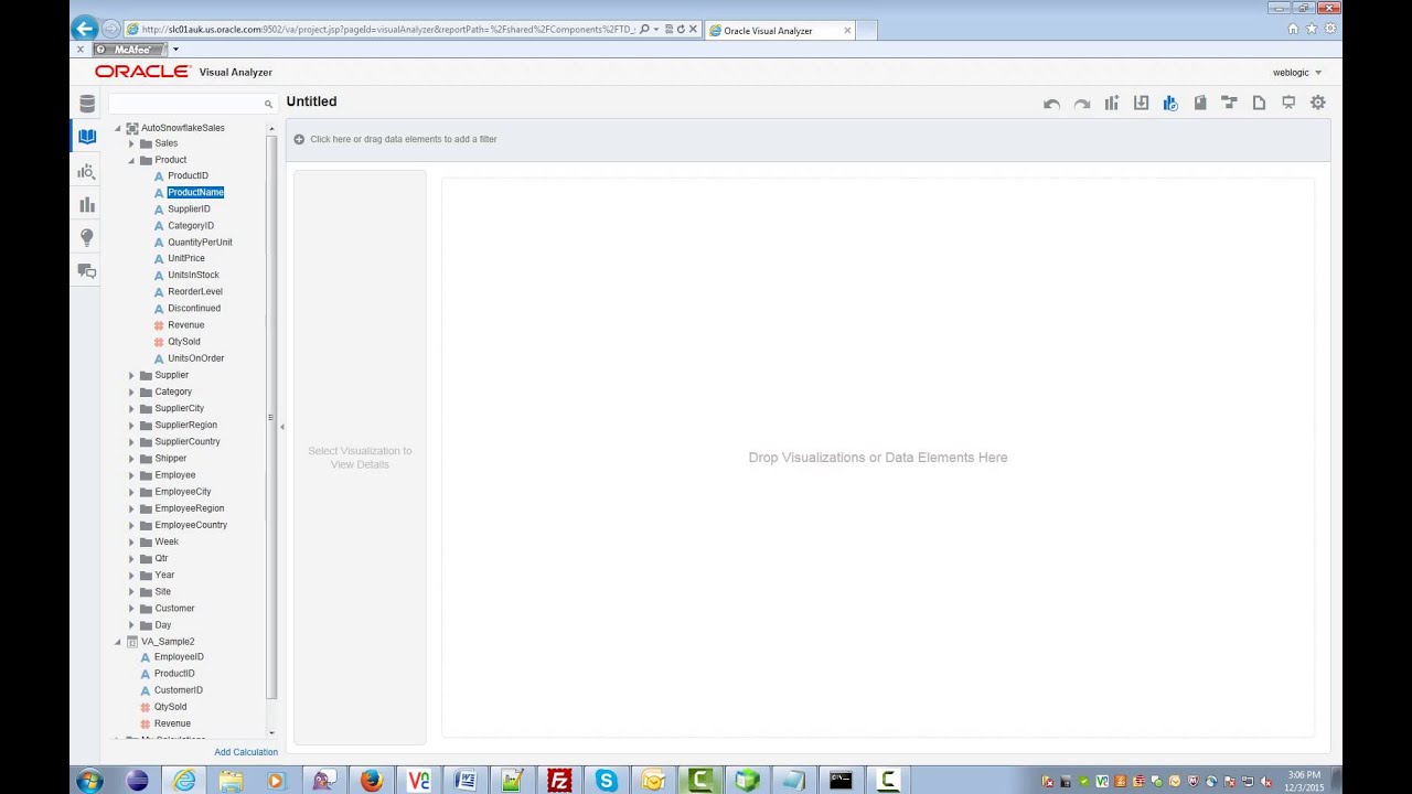 Oracle Bi Visual Analyzer With Teradata Database Youtube