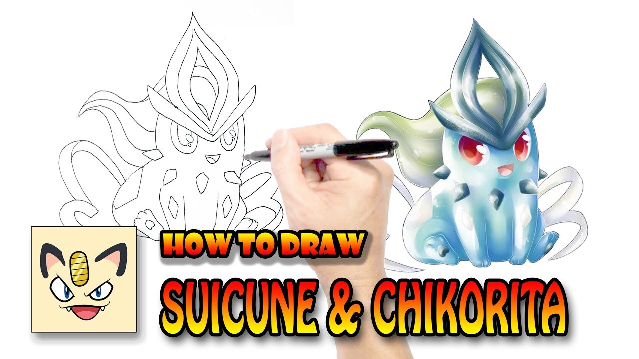 How To Draw Suicune & Chikorita | Pokemon - YouTube