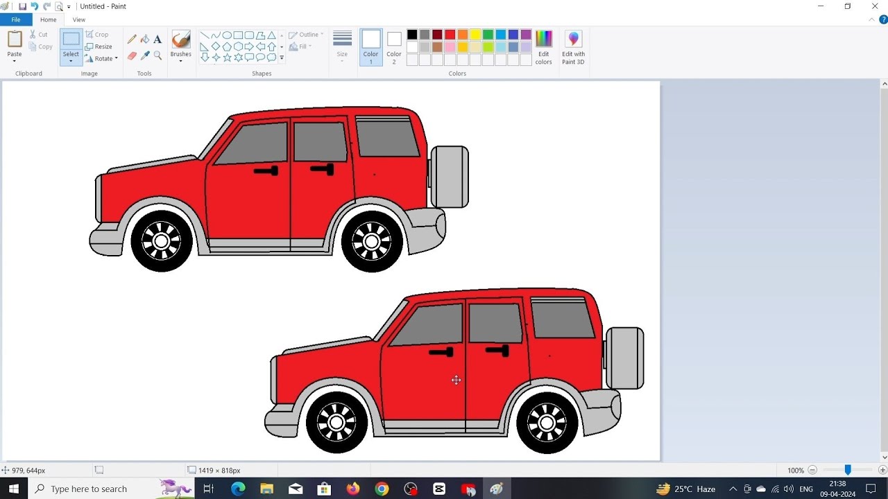 Computer में Car drawing करना सीखें || Ms paint में Car बनाना सीखें ...