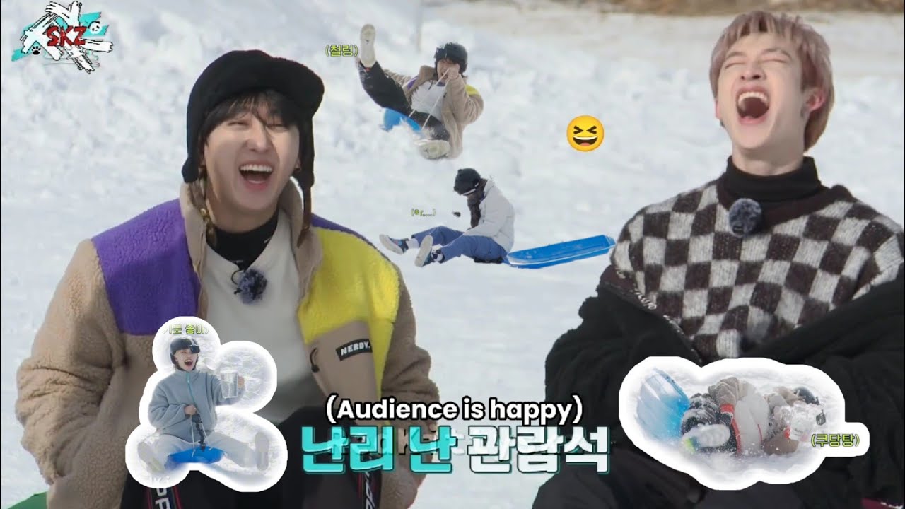 SKZ rides a sled with water compilation funny moments 😆 - YouTube