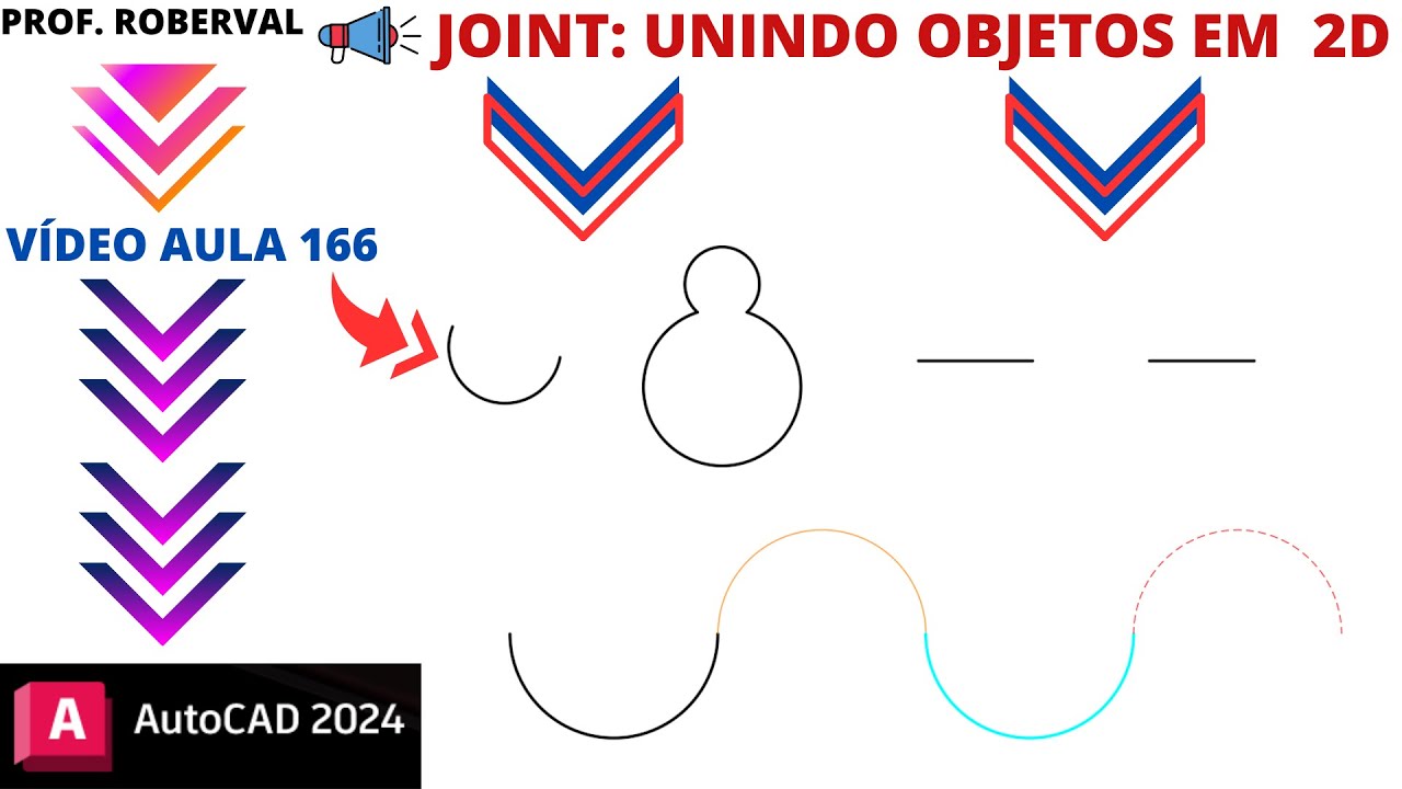 Aula 166 - Unindo objetos em 2D (Joining 2D Objects) no AutoCAD 2024 - YouTube