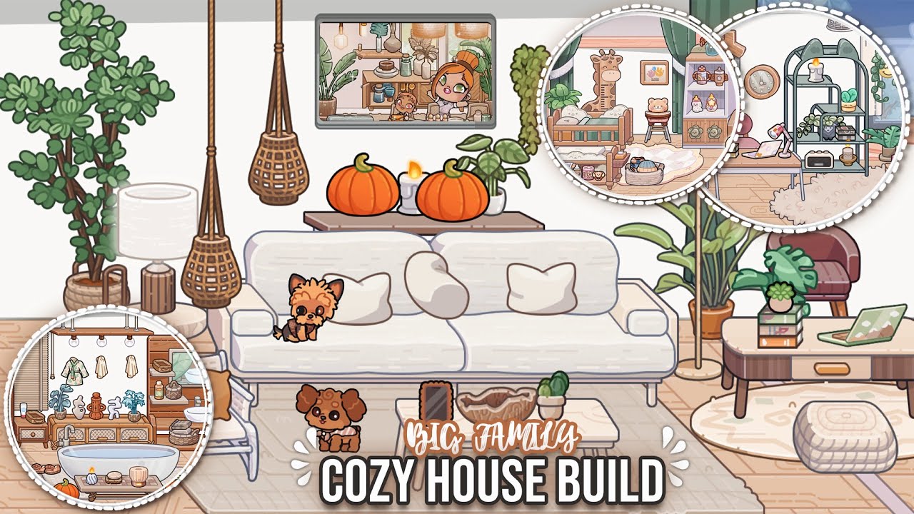 New Family Cozy House Build | Fall Theme | House Maker - YouTube