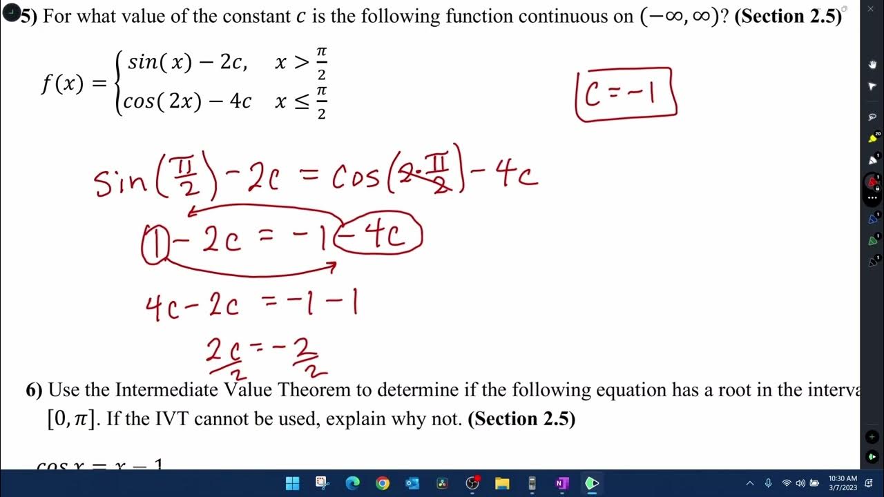 Calculus 1 - Midterm Exam Review - half edited - YouTube