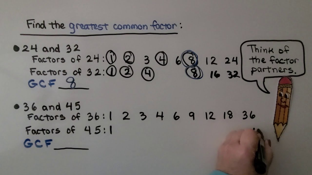 6th Grade Math 2 1a Understand And Find Greatest Common Factors YouTube