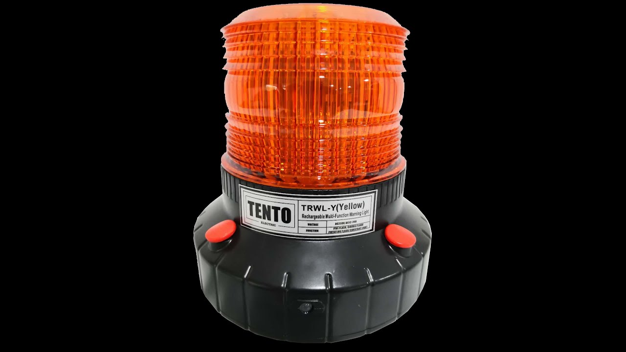 Display of different functions of rechargeable warning light. - YouTube