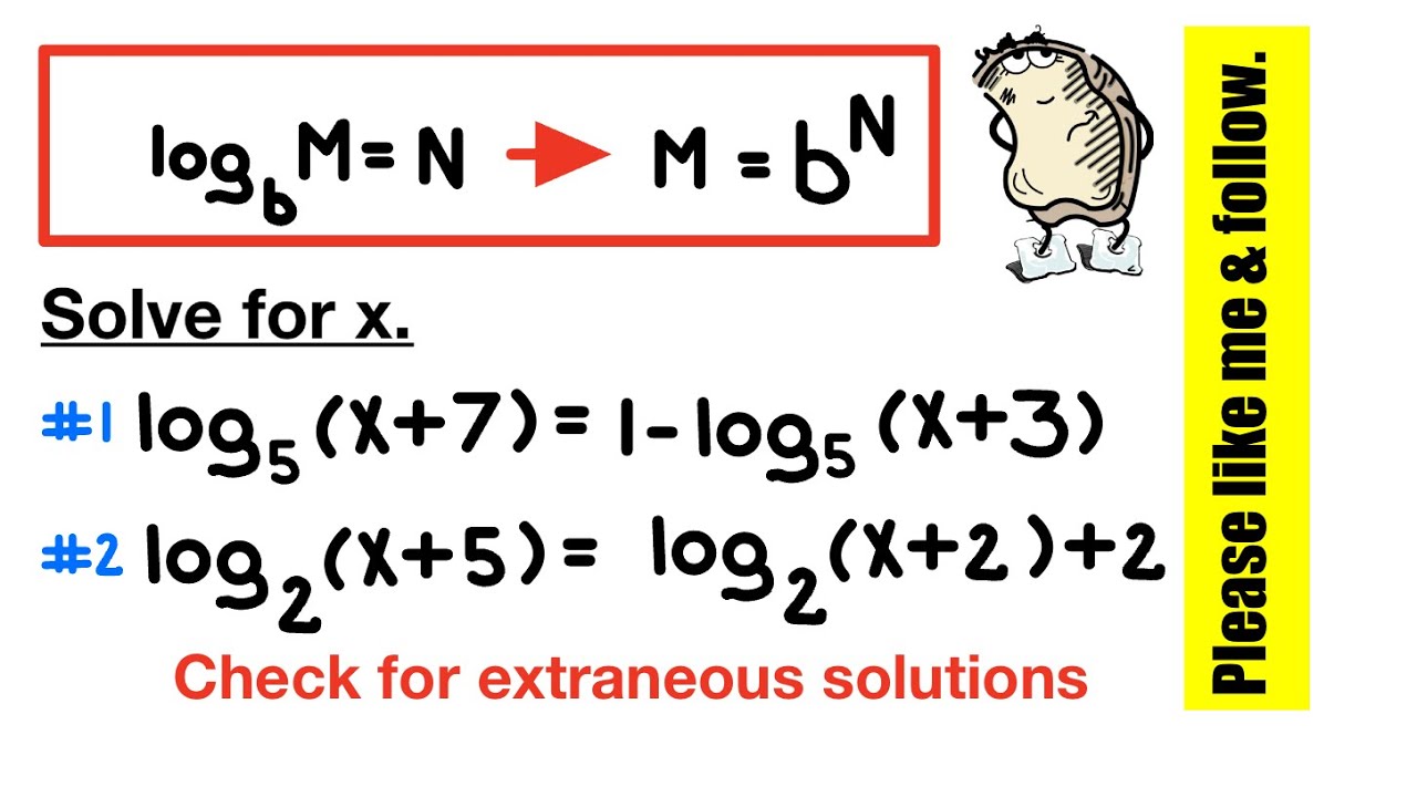 Solving an equation involving logarithms on both sides (Change to ...