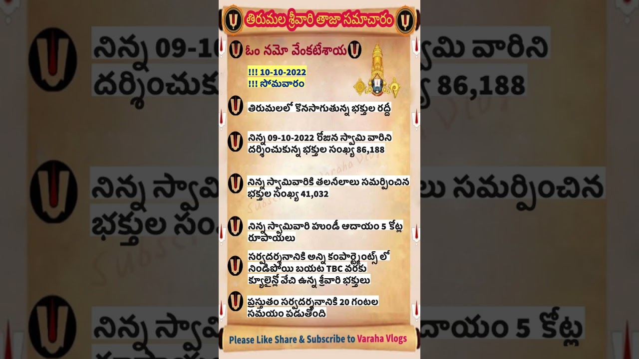 TTD Daily Updates TTD Today Updates TTD Updates On 10 10 2022 ttd-daily-updates-ttd-today-updates-ttd-updates-on-10-10-2022