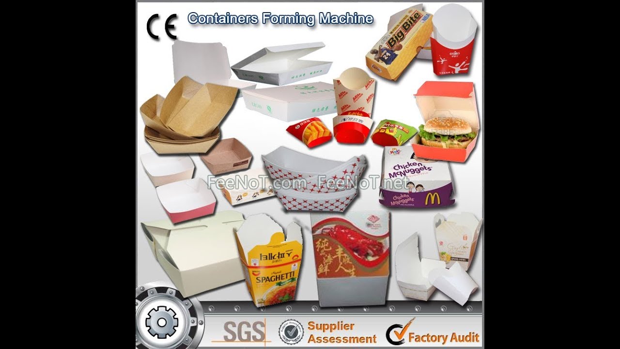 Paper Lunch Box Machine PLBM-M,Take away food tray box making machine ...