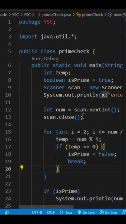 Check Number Whether Prime Or Not Java Javaprogramming Coder Programming Java Youtube