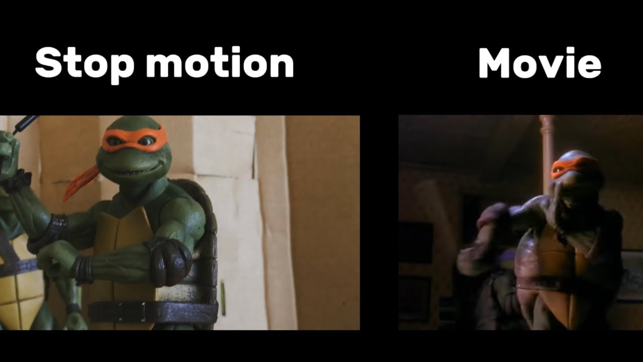 TMNT movie nunchucks scene vs stop motion comparison - YouTube