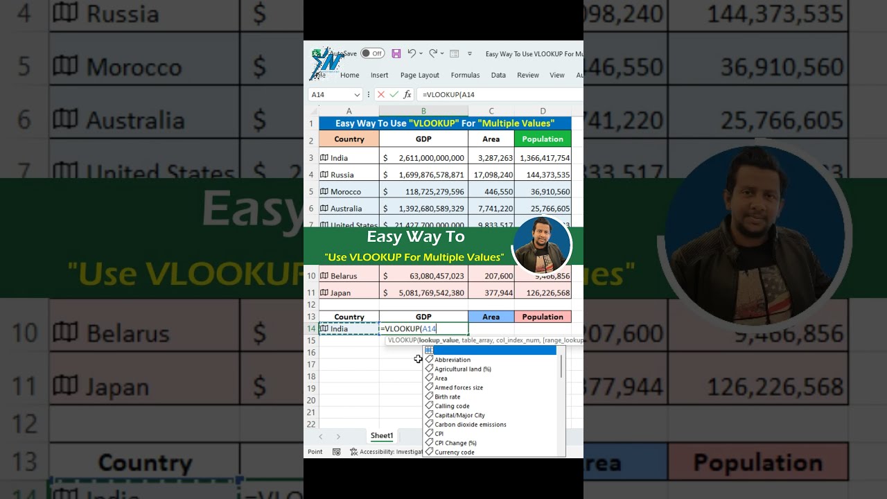 Easy Way To Use VLOOKUP For Multiple Values shorts YouTube Easy Way To Use VLOOKUP For Multiple Values shorts YouTube