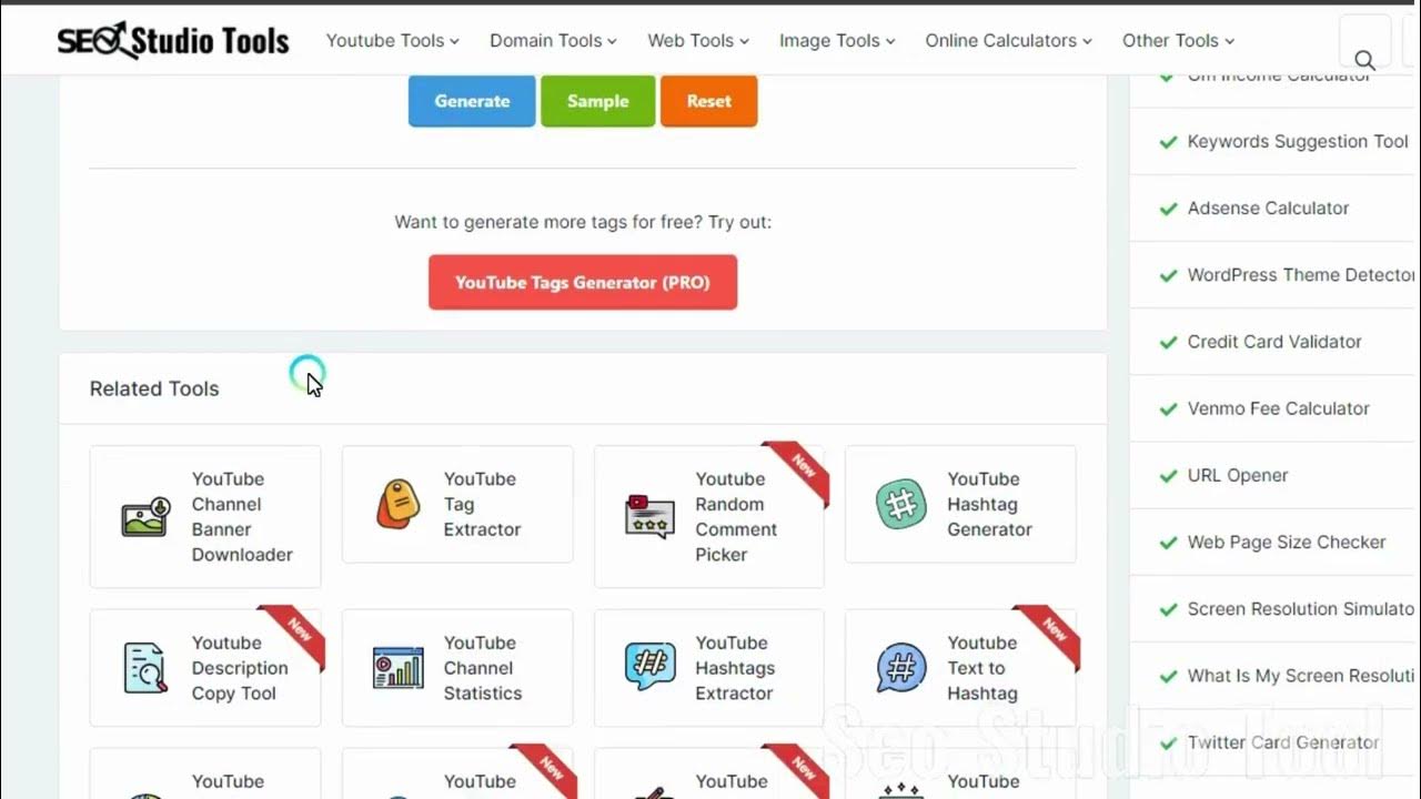 SEO Studio Tools .com YouTube Tag Generator - YouTube
