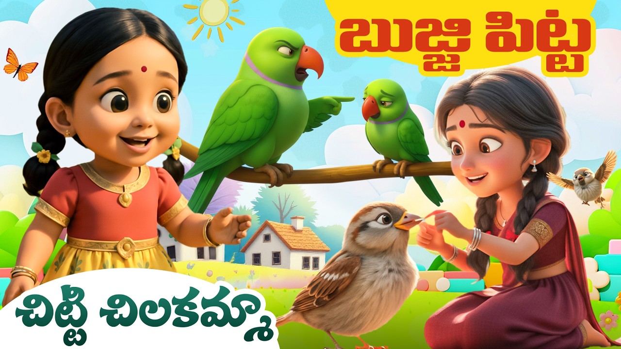 Chitti Chilakamma | Bujji Pitta | Telugu Rhymes Collection | Parrot ...