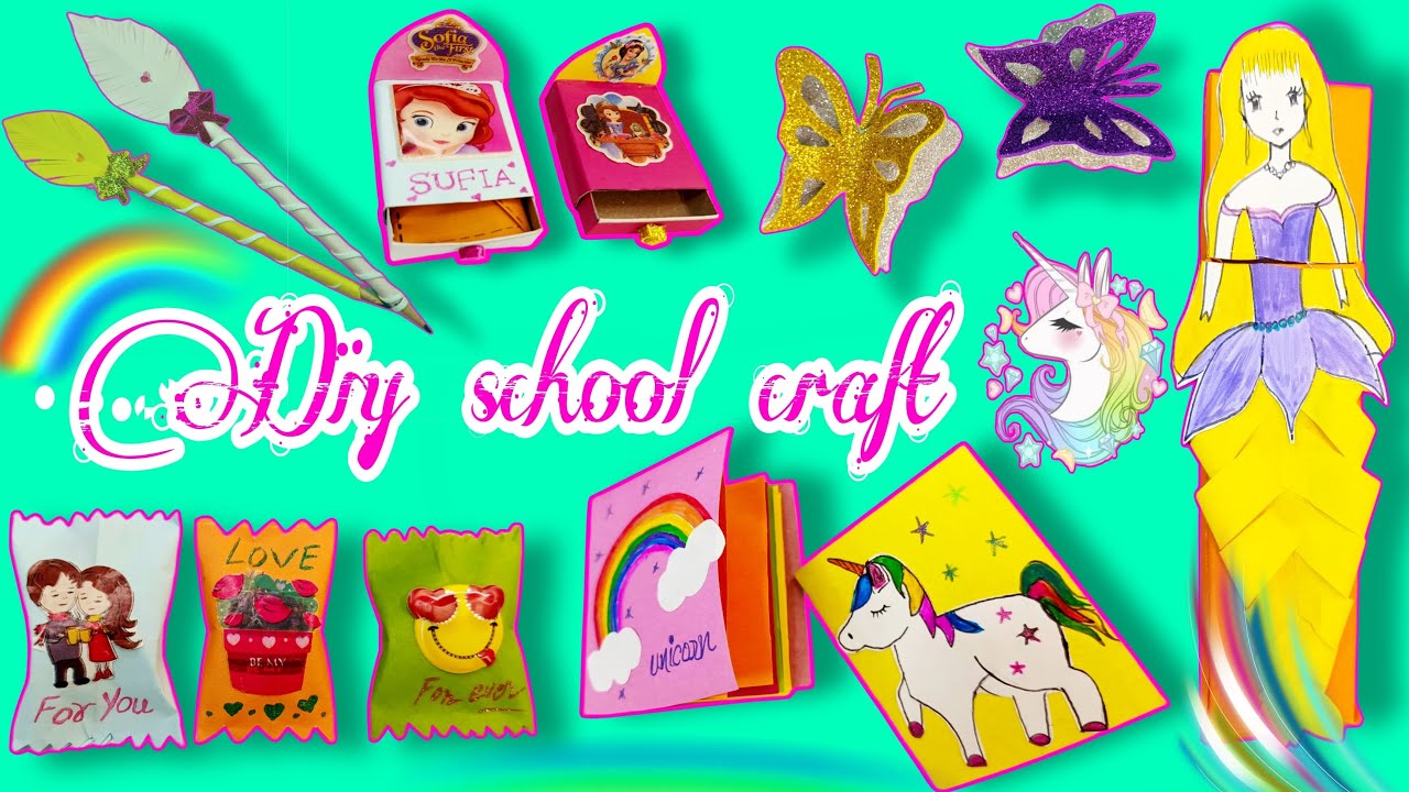 6 DIY school crafts || easy and cute school supplies || stationary ...
