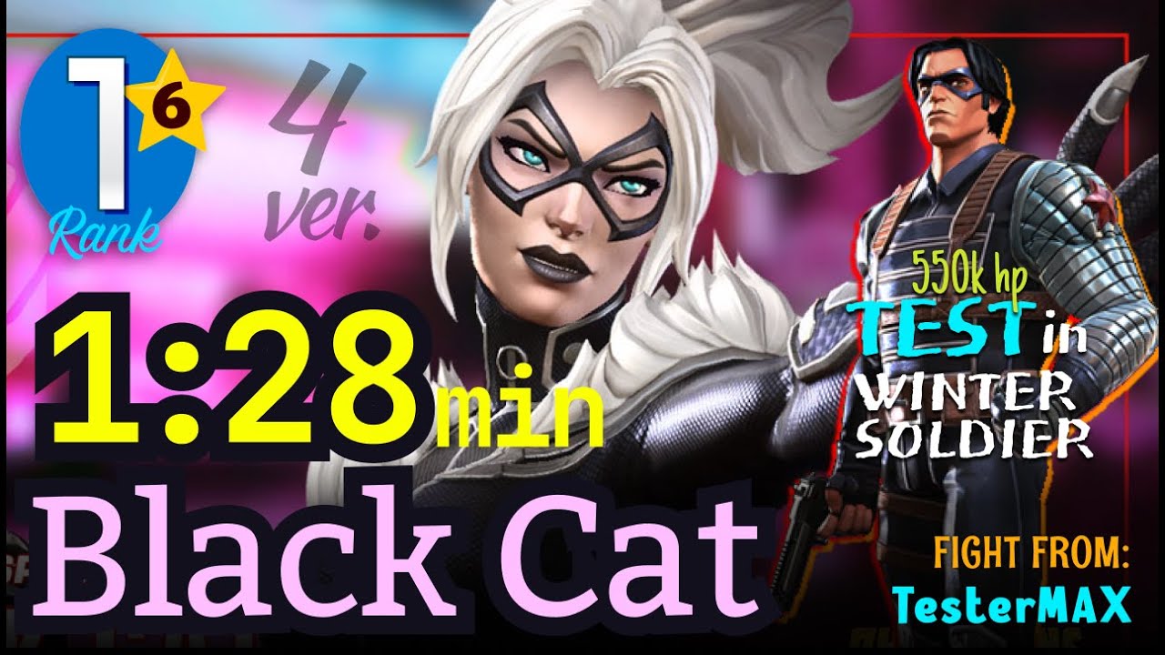 1:28 min! BLACK CAT 6* Rank1 [No-boost] ver.4 Synergy: Black Panther ...