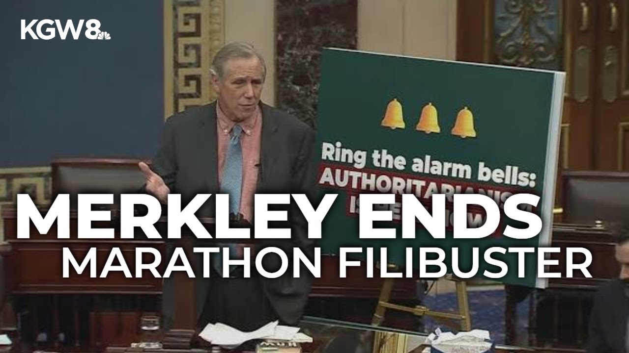 After 22 hours, Sen. Jeff Merkley concludes filibuster protest on ...